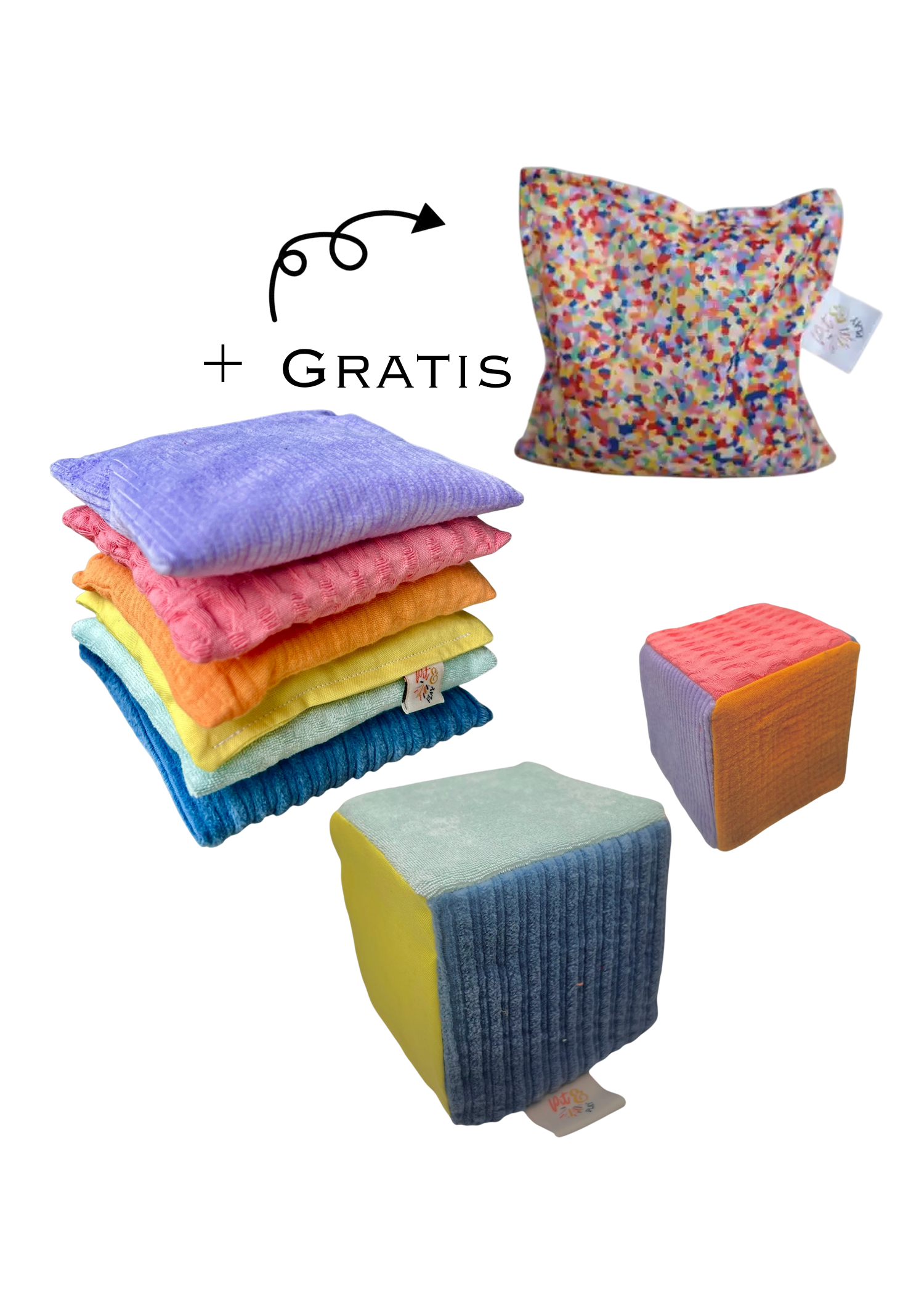 Pastel pittenzakjes + dobbelsteen + gratis super confetti pittenzakje ...